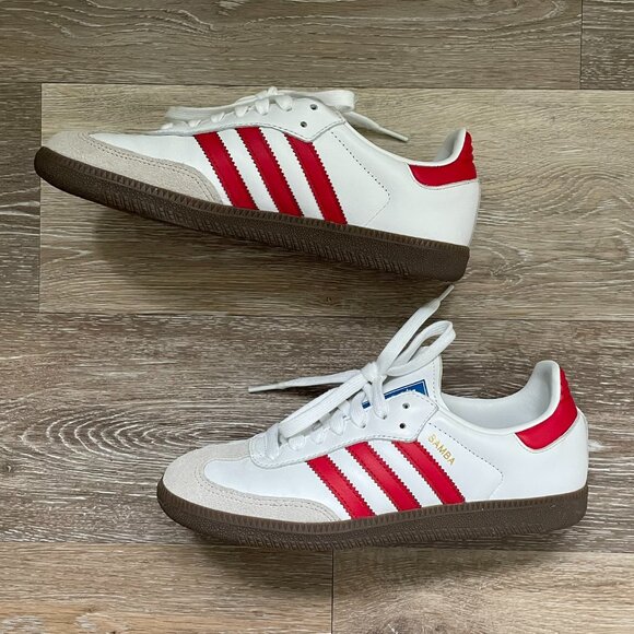adidas | Shoes | Adidas Samba Red Stripe | Poshmark